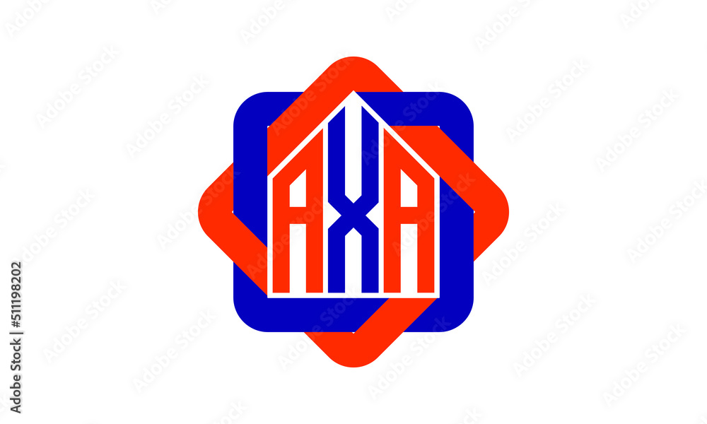AXA three letter real estate logo with home icon logo design vector ...