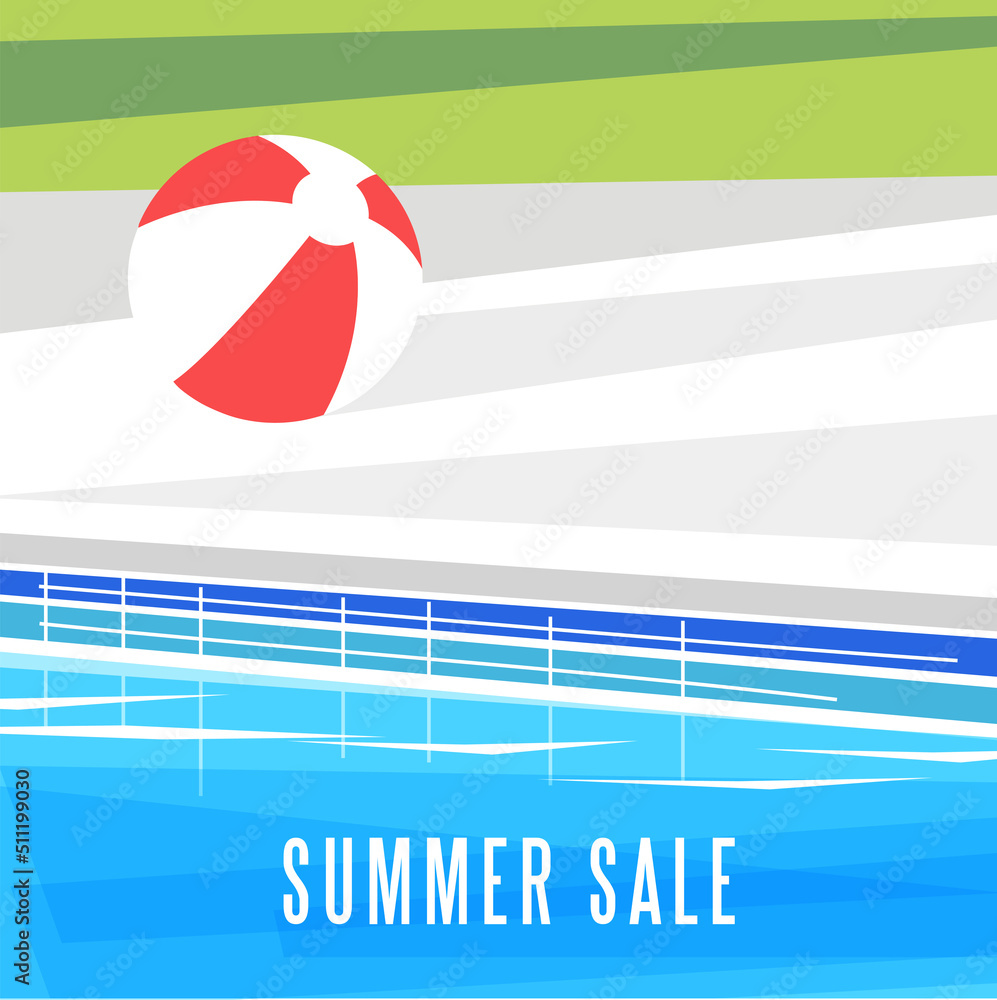 Summer theme templates with room for text. Pool and beach ball design ...