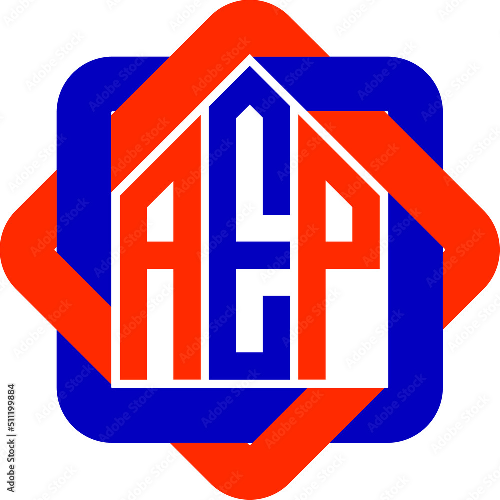 AEP three letter real estate logo with home icon logo design vector ...