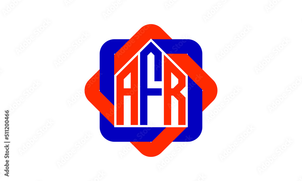 AFR three letter real estate logo with home icon logo design vector ...