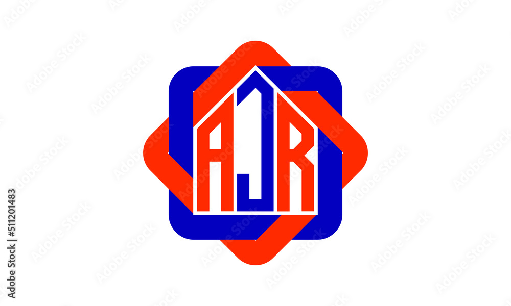 AJR three letter real estate logo with home icon logo design vector ...
