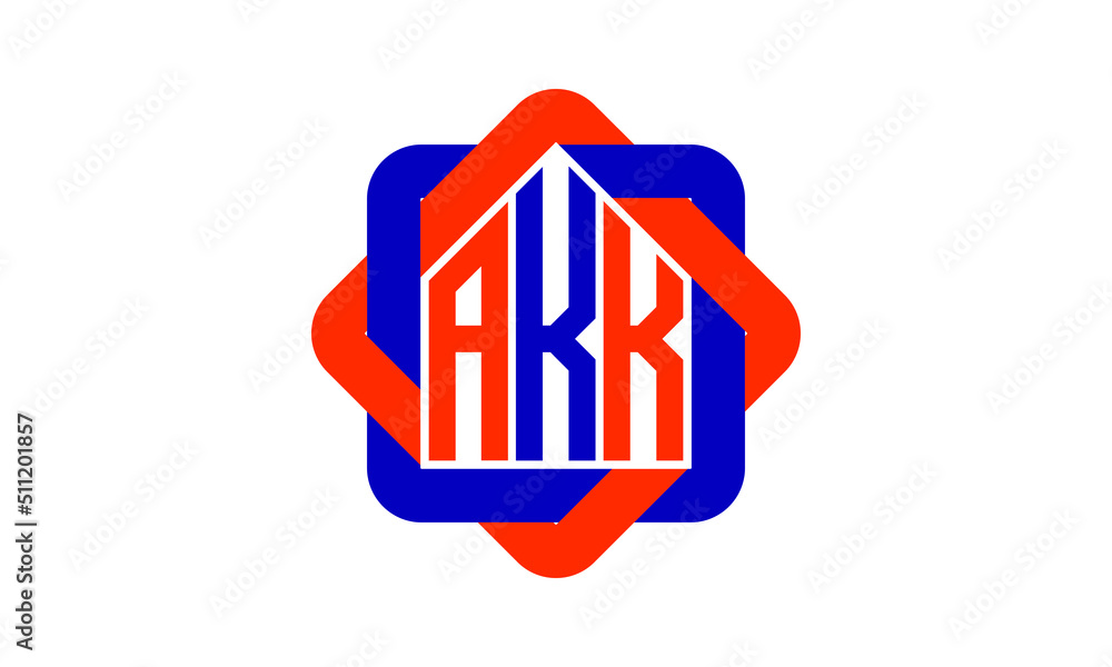 AKK three letter real estate logo with home icon logo design vector ...