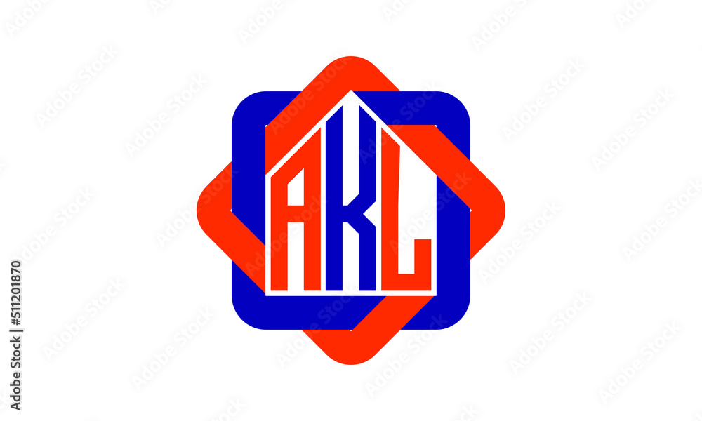 AKL three letter real estate logo with home icon logo design vector ...