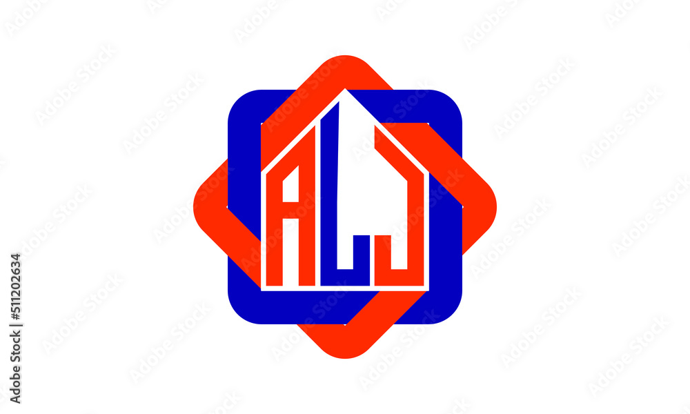 ALJ three letter real estate logo with home icon logo design vector ...