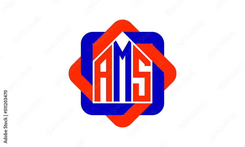 AMS three letter real estate logo with home icon logo design vector ...