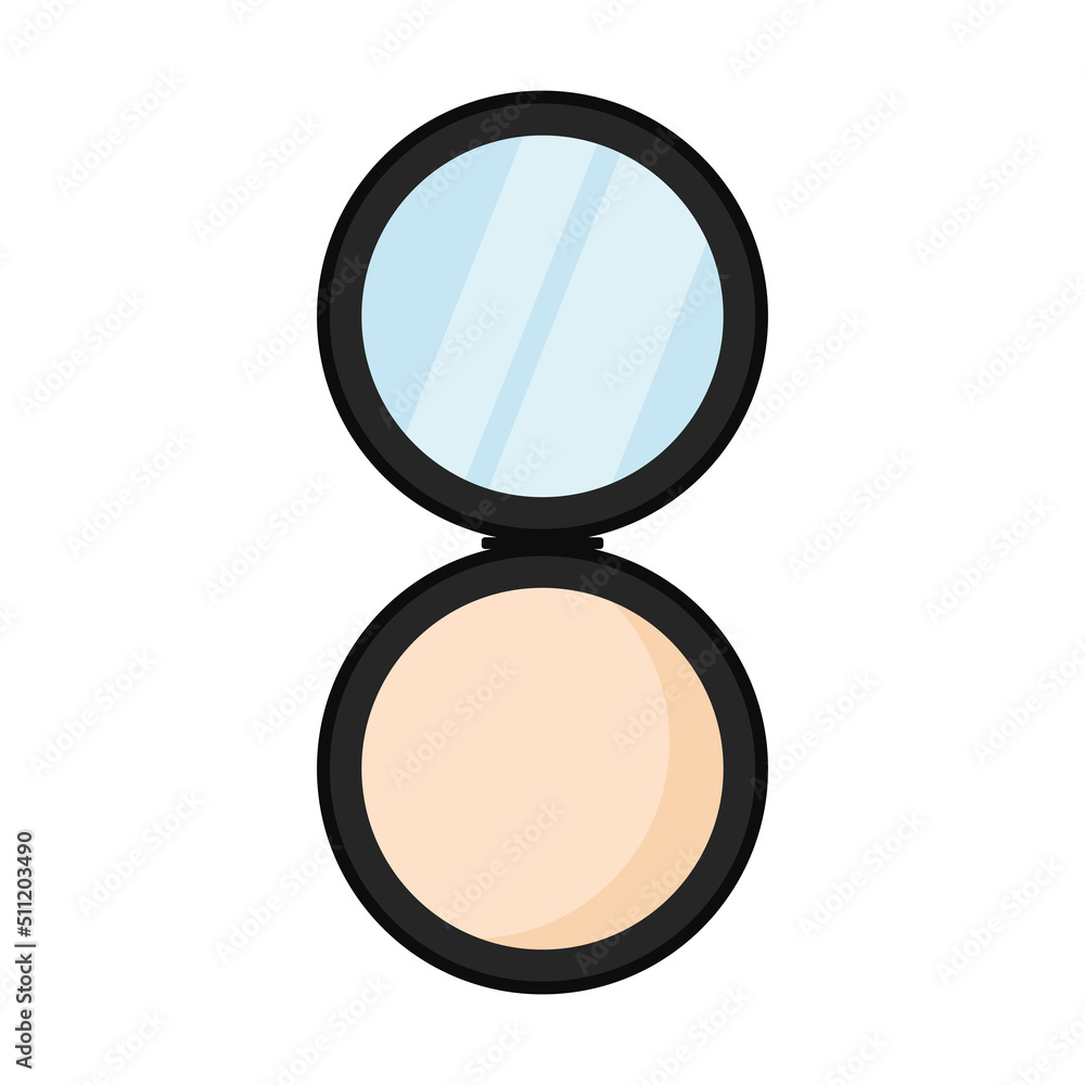 Animated Compact Powder Icon Logo Clipart Vector Image in White ...