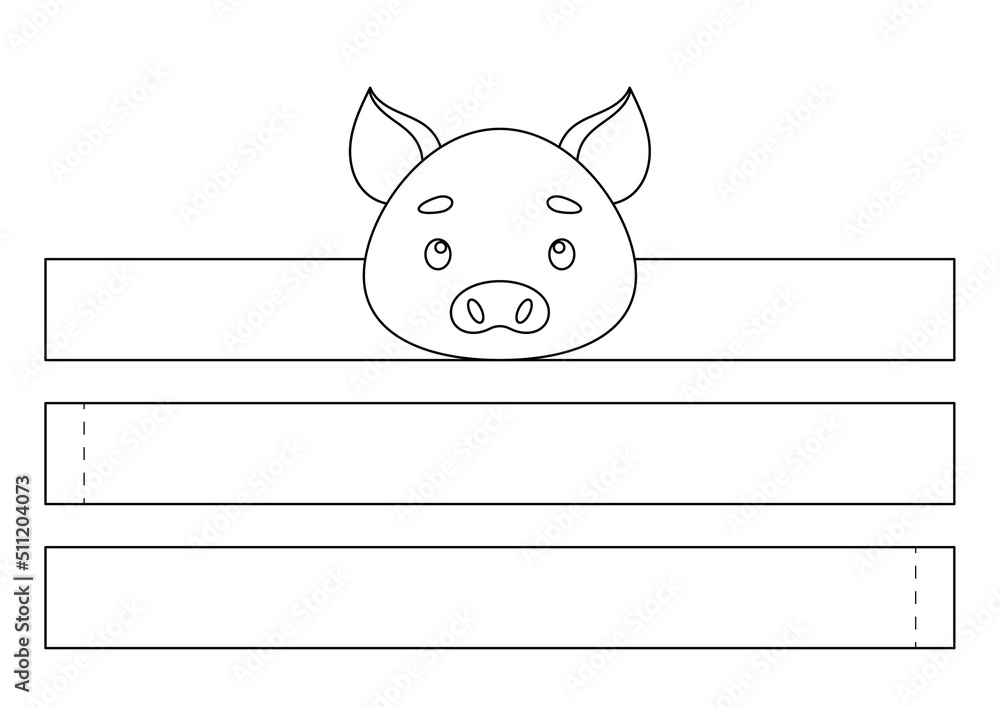 Printable pig paper crown. Fun accessory for entertainment. Diy cut ... Printable pig paper crown. Fun accessory for entertainment. Diy cut ...