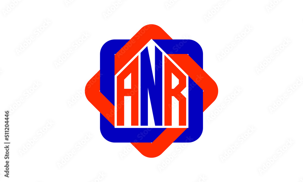 ANR three letter real estate logo with home icon logo design vector ...