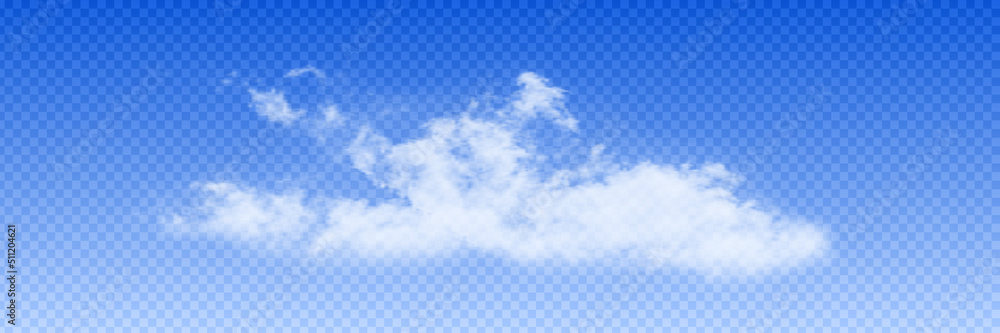 Vector cloud on a transparent background, realistic vector drawing ...