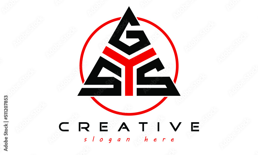 SGS three letter creative triangle shape in circle logo design vector ...