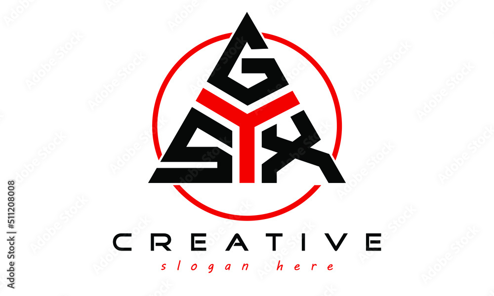 SGX three letter creative triangle shape in circle logo design vector ...