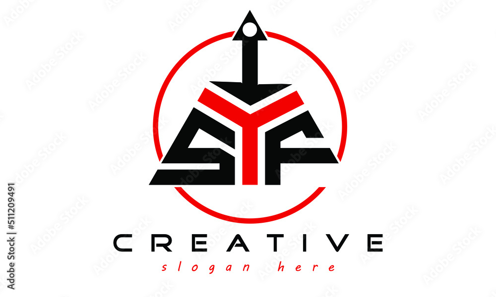 SIF three letter creative triangle shape in circle logo design vector ...