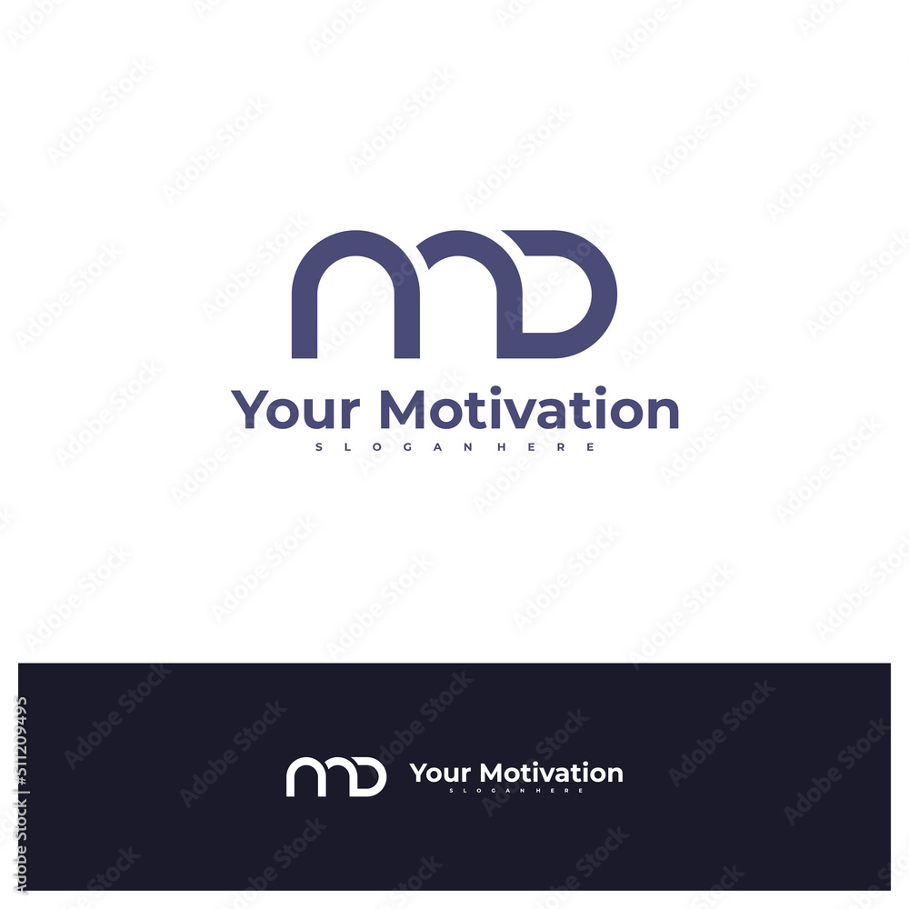 Letter M D logo design vector template, Initial MD logo concepts ...