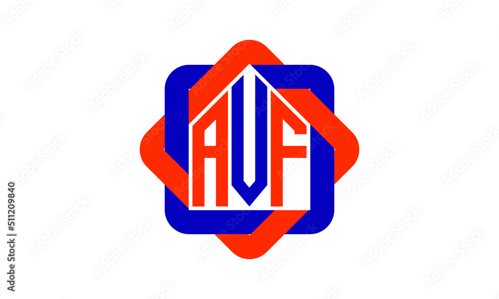 AVF three letter real estate logo with home icon logo design vector ...