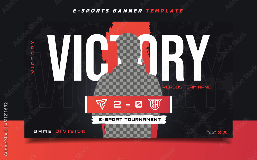Victory Versus E-sports Gaming Banner Template for Social Media Stock ...