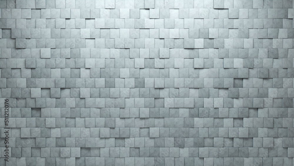 Futuristic, Concrete Wall background with tiles. Square, tile Wallpaper ...