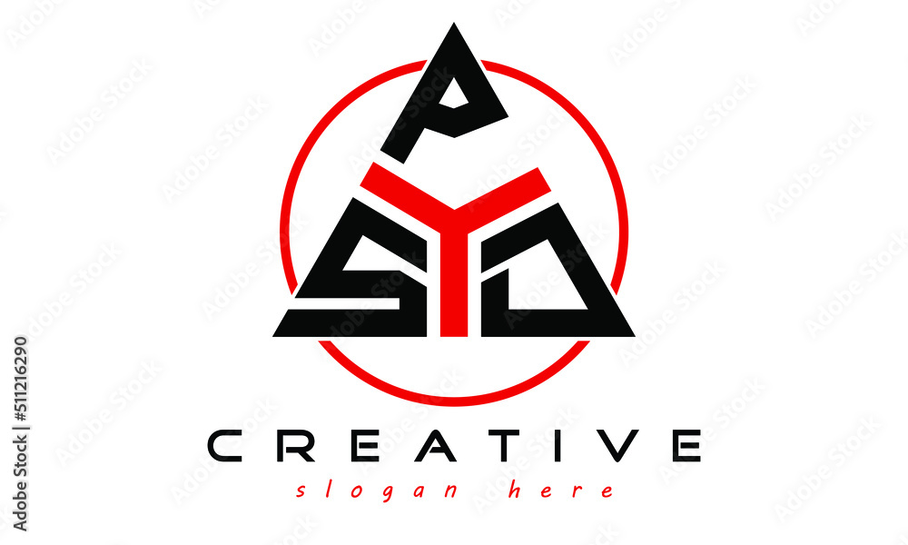 Vetor do Stock: SPD three letter creative triangle shape in circle logo ...