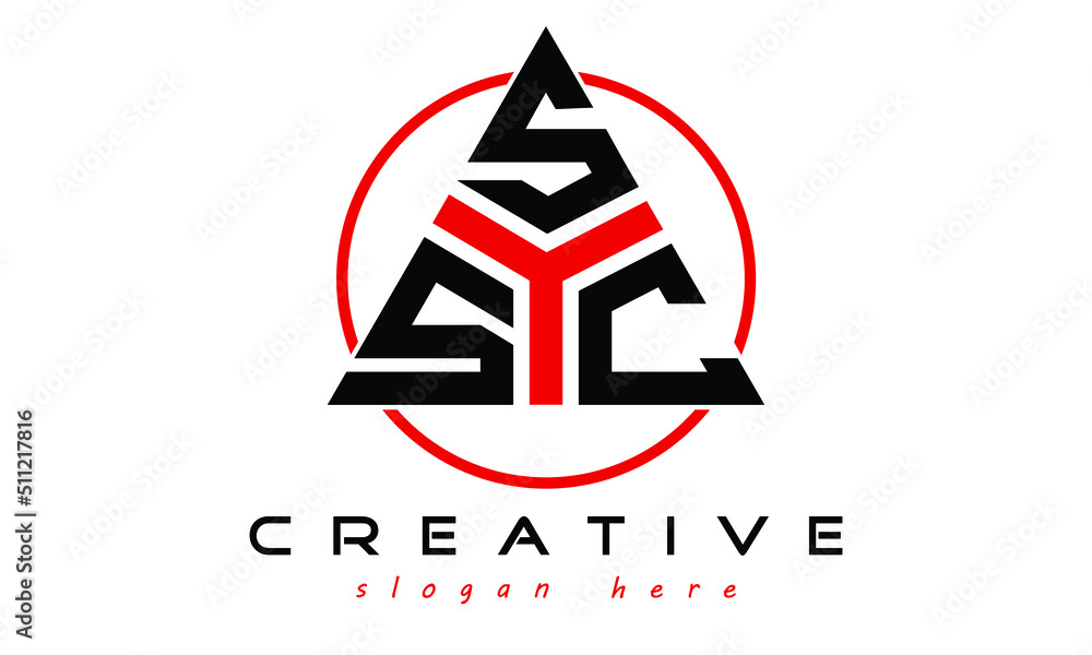 SSC three letter creative triangle shape in circle logo design vector ... SSC three letter creative triangle shape in circle logo design vector ...