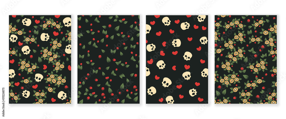 Set of four sample wallpapers Stock Vector | Adobe Stock