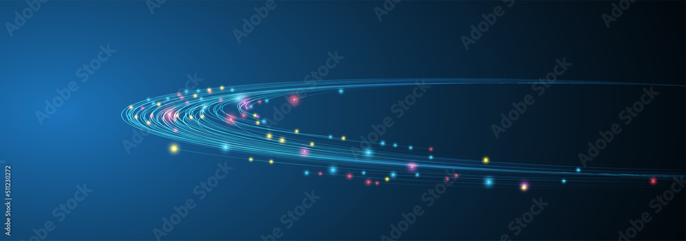 Big data network concept, internet connection, sound wave and wireless ...