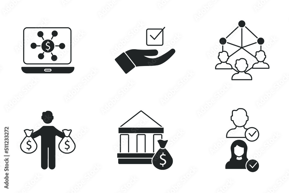 Open banking icons set . Open banking pack symbol vector elements for ...