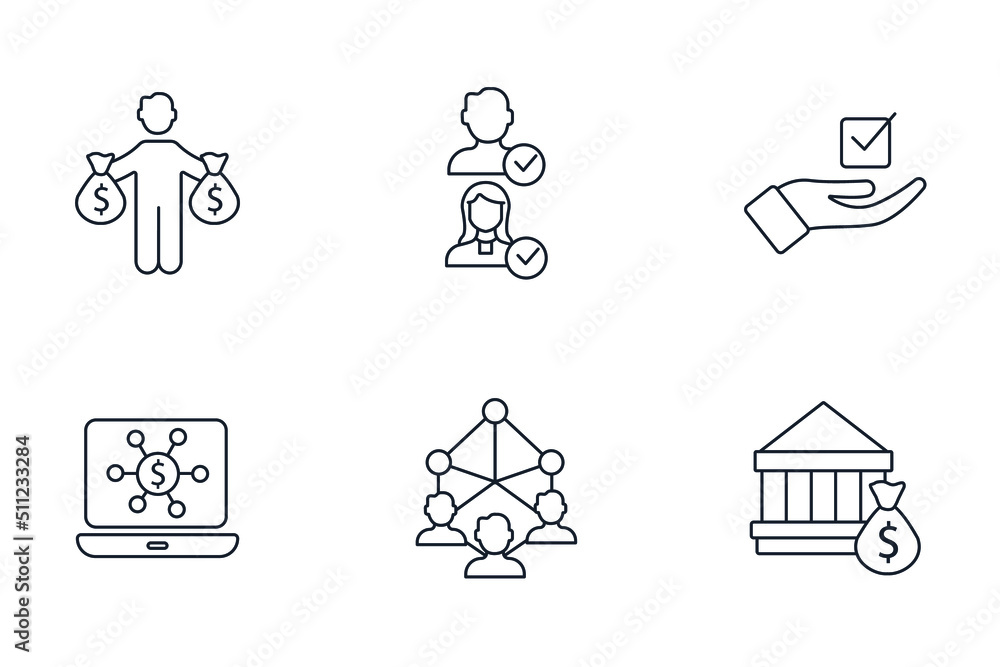 Open banking icons set . Open banking pack symbol vector elements for ...