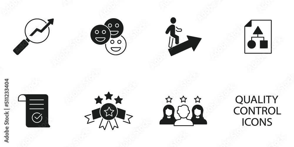 Quality Control Icons Symbol Vector Elements For Infographic Web Stock