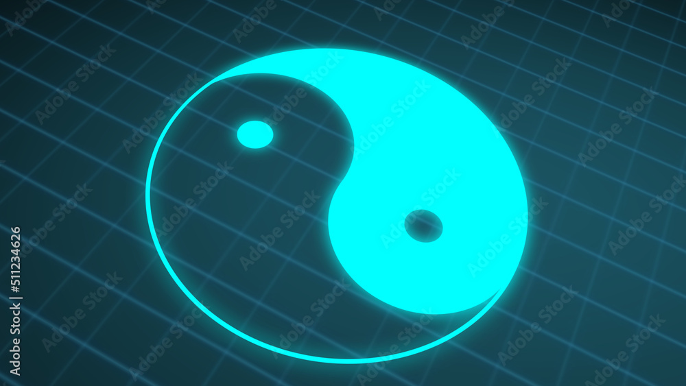 Yin Yang rotating animation in high-resolution digital background ...
