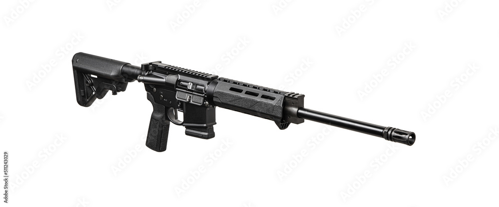 Modern automatic rifle isolated on white. Weapons for police, special ...