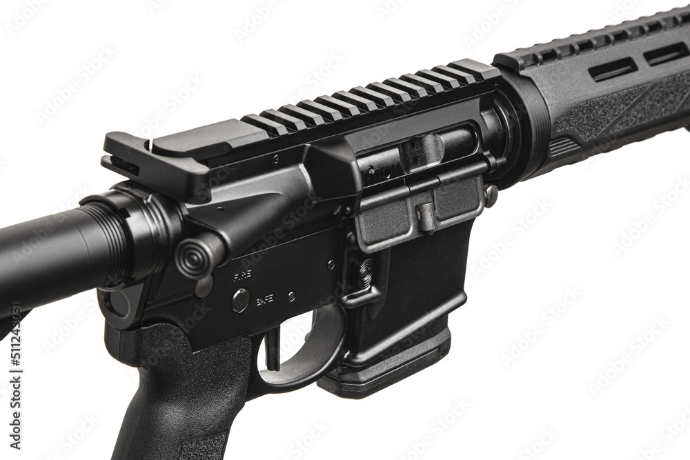 Modern automatic rifle isolated on white. Weapons for police, special ...