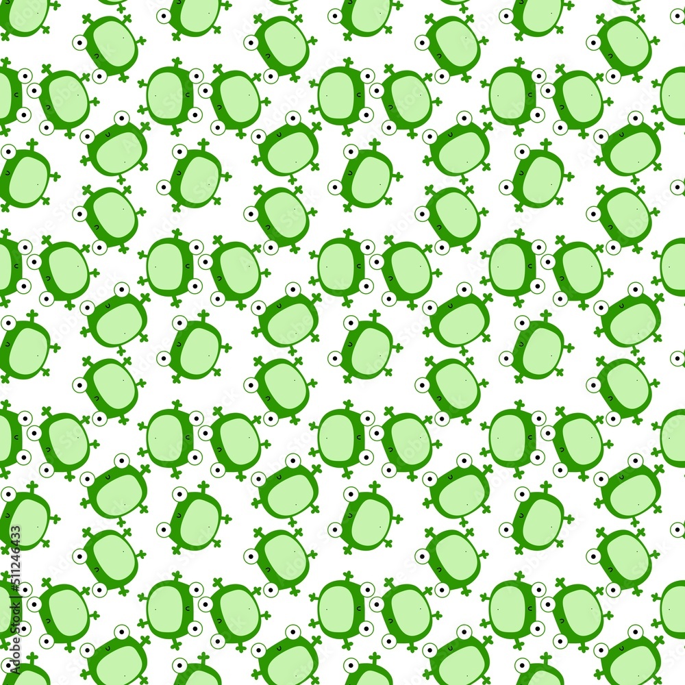 Cartoon seamless kawaii frogs pattern for kids and kindergarten and ...