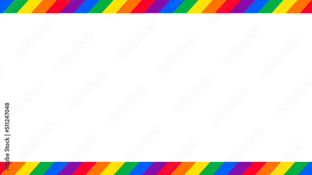 Rainbow colorful diagonal striped line border frame background design ...