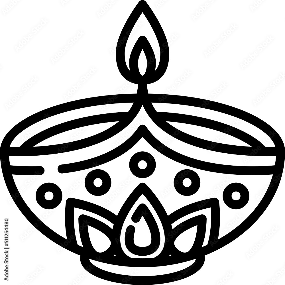 diya icon Stock Vector | Adobe Stock