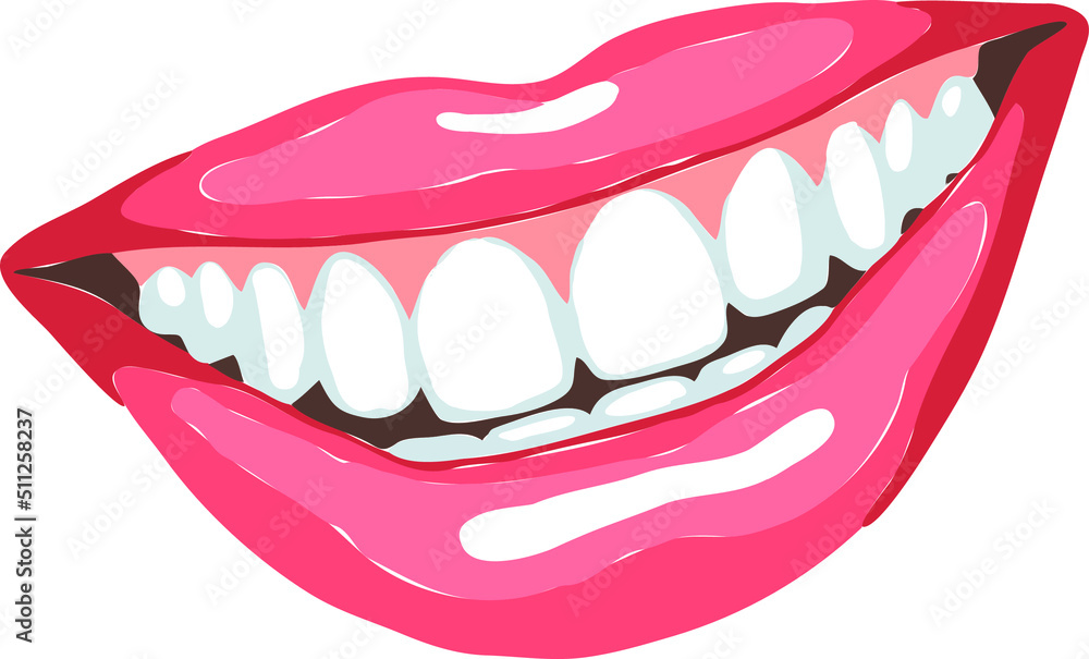 Perfect smile with shiny white teeth. Mouth hygiene and dentist medical ...