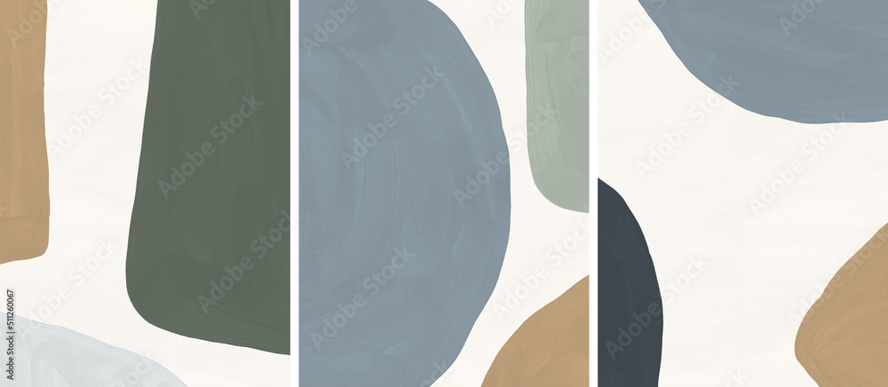 Abstract organic shapes background set. Aesthetic minimalist art ...