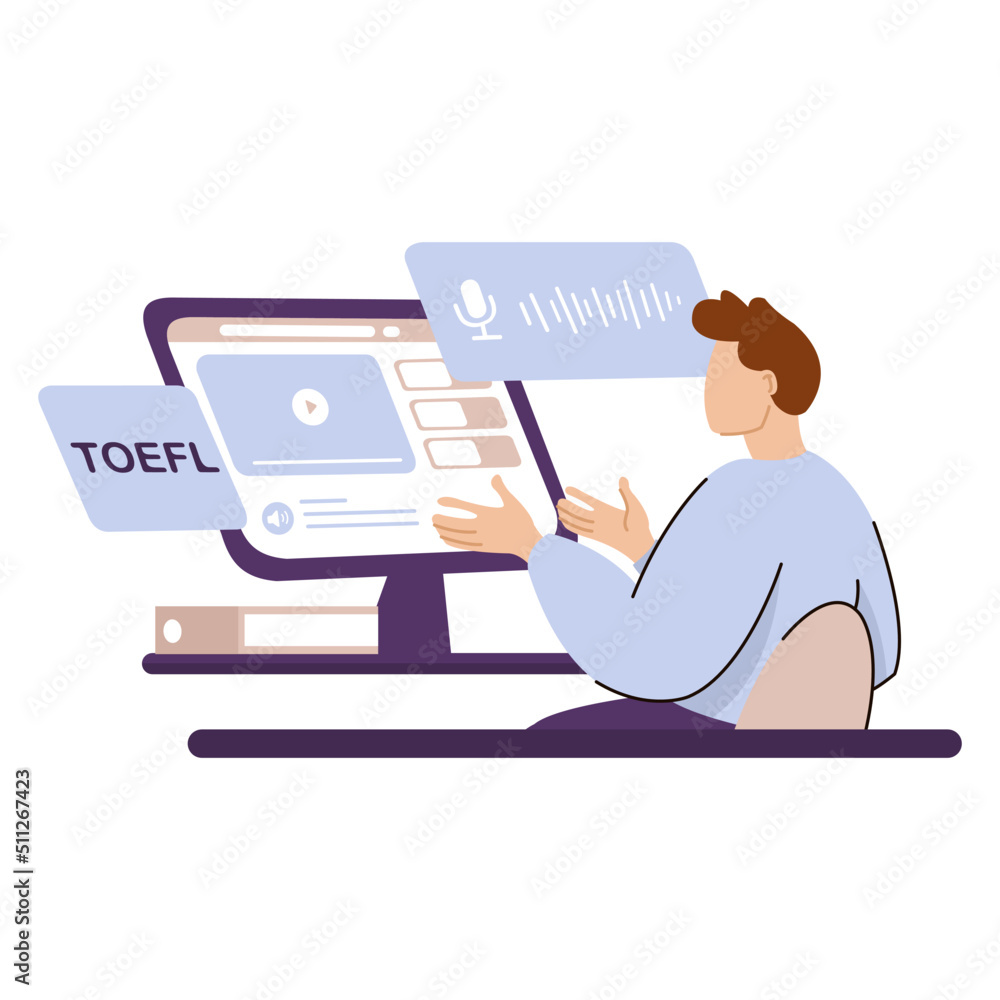 TOEFLInternational English Language Testing System. Vector illustration ...