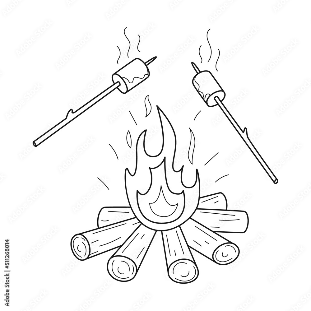 Campfire Clipart Black And White