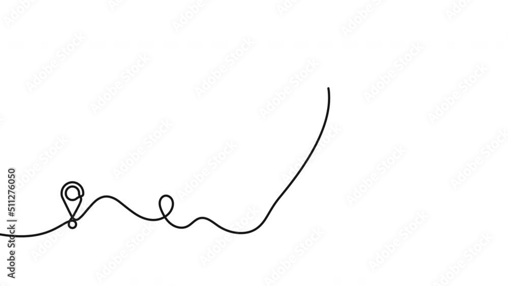 Continuous one line drawing of airplane path in heart form. One single ...