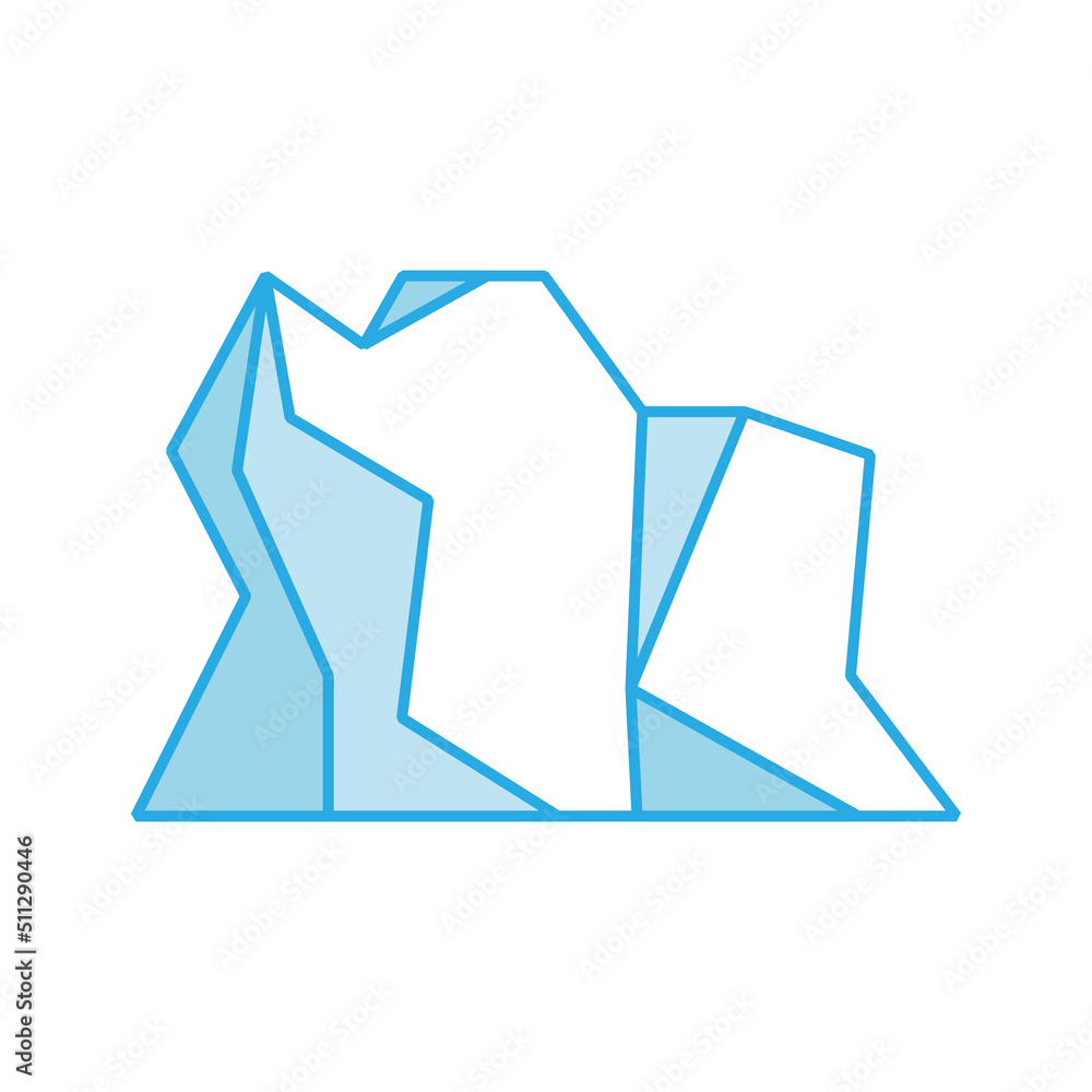 Iceberg vector icon and blue illustration underwater sea. Nature deep ...