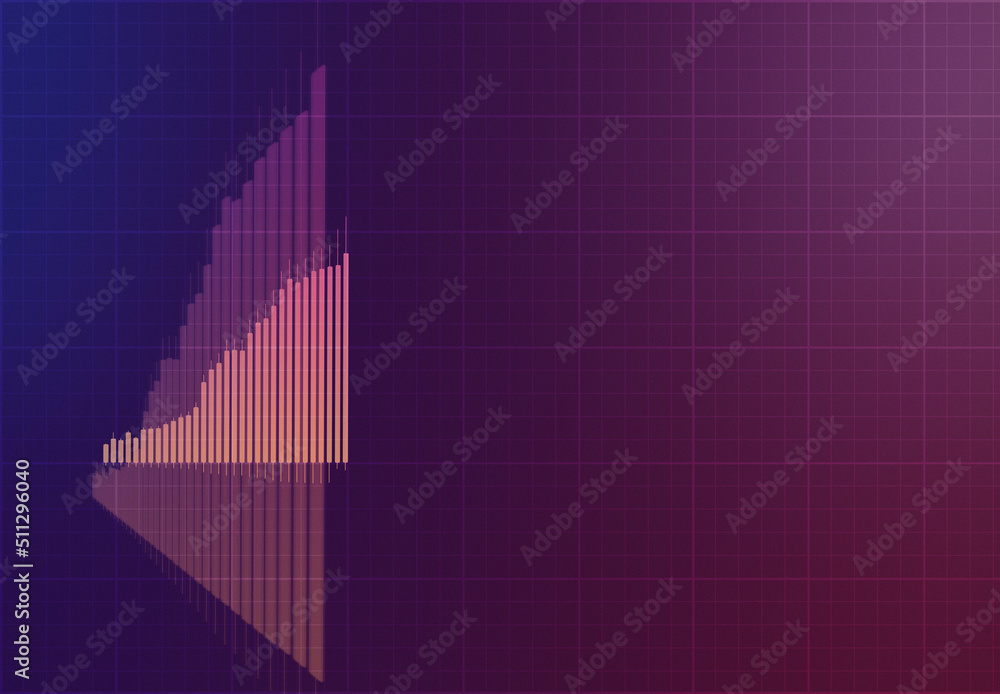 Financial chart on purple background Stock Photo | Adobe Stock