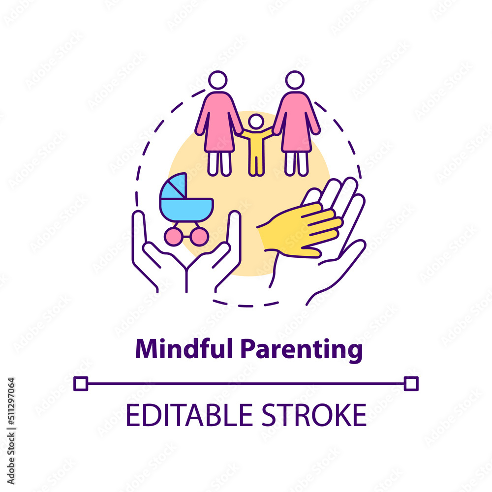 Mindful parenting concept icon. Motivated decision. Benefit of same-sex ...