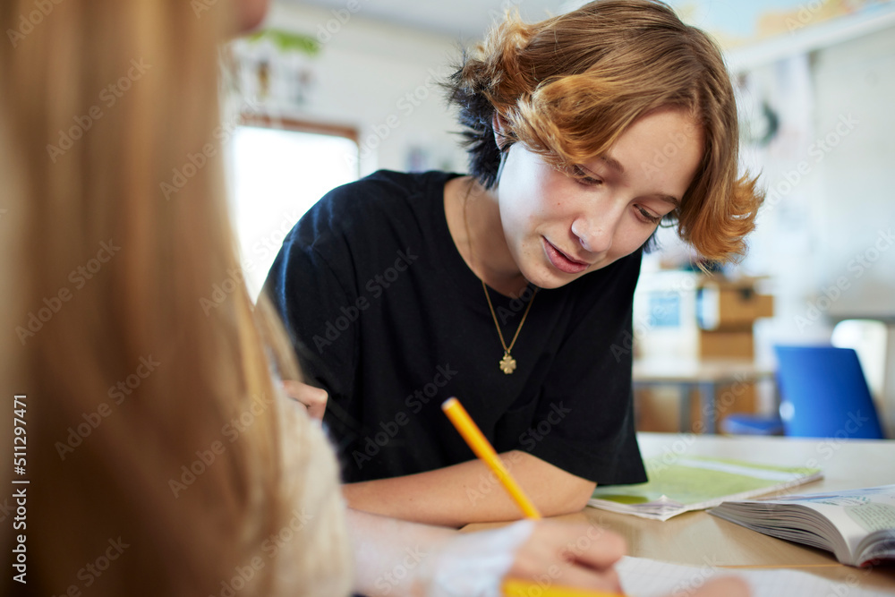 Students doing task in class Stock Photo | Adobe Stock