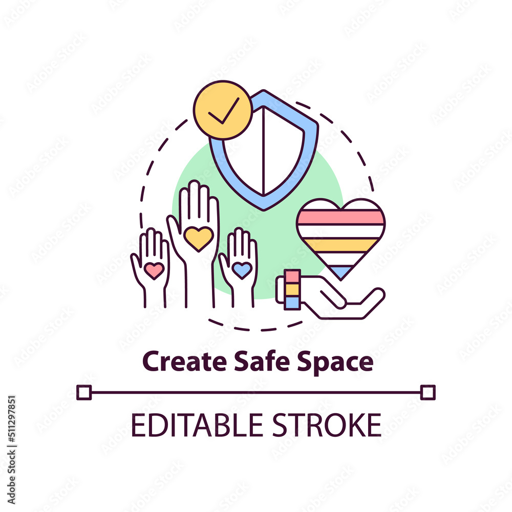 Create safe space concept icon. Helping others. Supporting LGBT youth ...