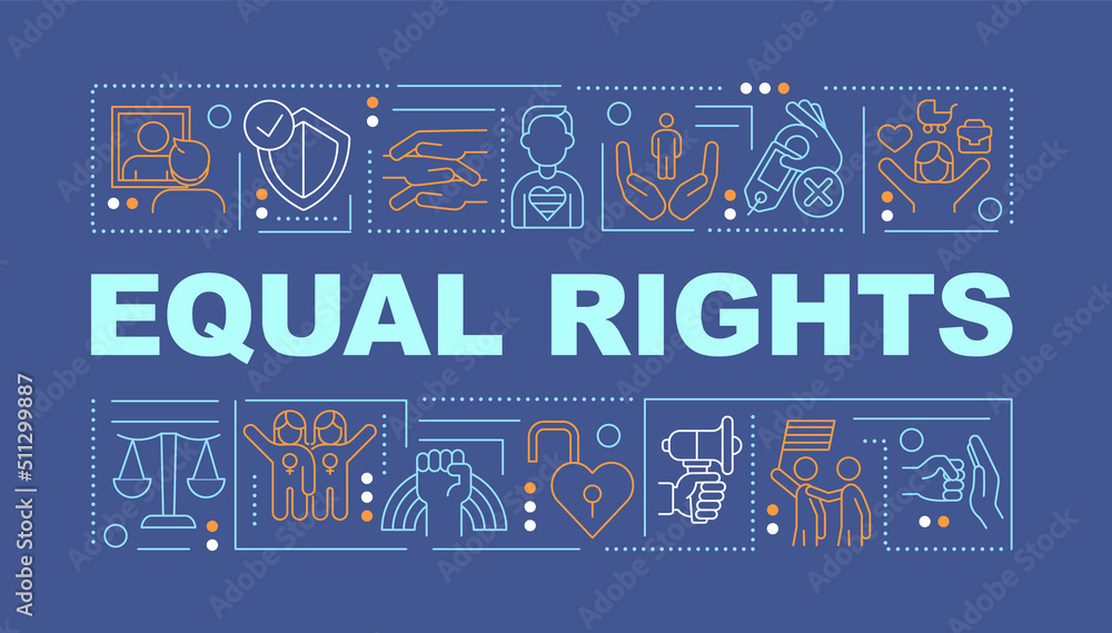 Equal rights word concepts blue banner. LGBT community. Infographics ...
