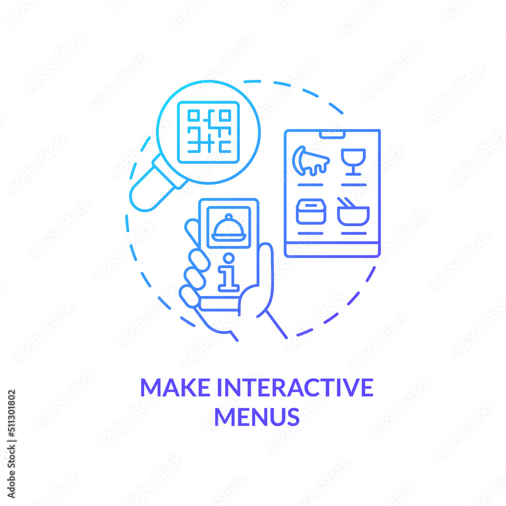 Make interactive menus blue gradient concept icon. Way of making ...