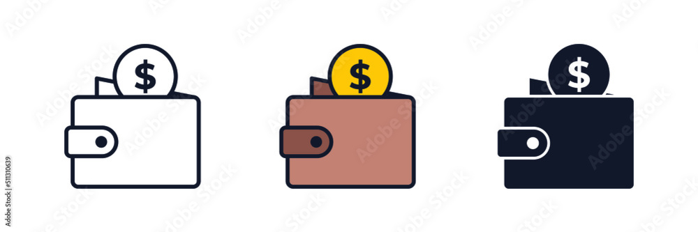 wallet icon symbol template for graphic and web design collection logo ...
