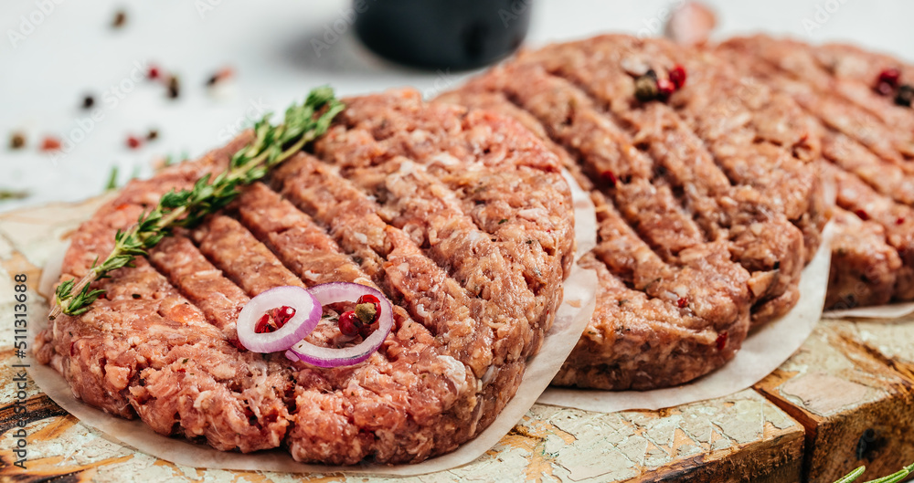 hamburger patties, minced meat for burger, beef lamb meat Burger steak ...