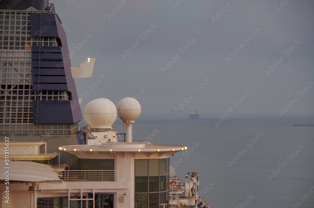 Transit passage through locks of famous Panama Canal on cruiseship ...