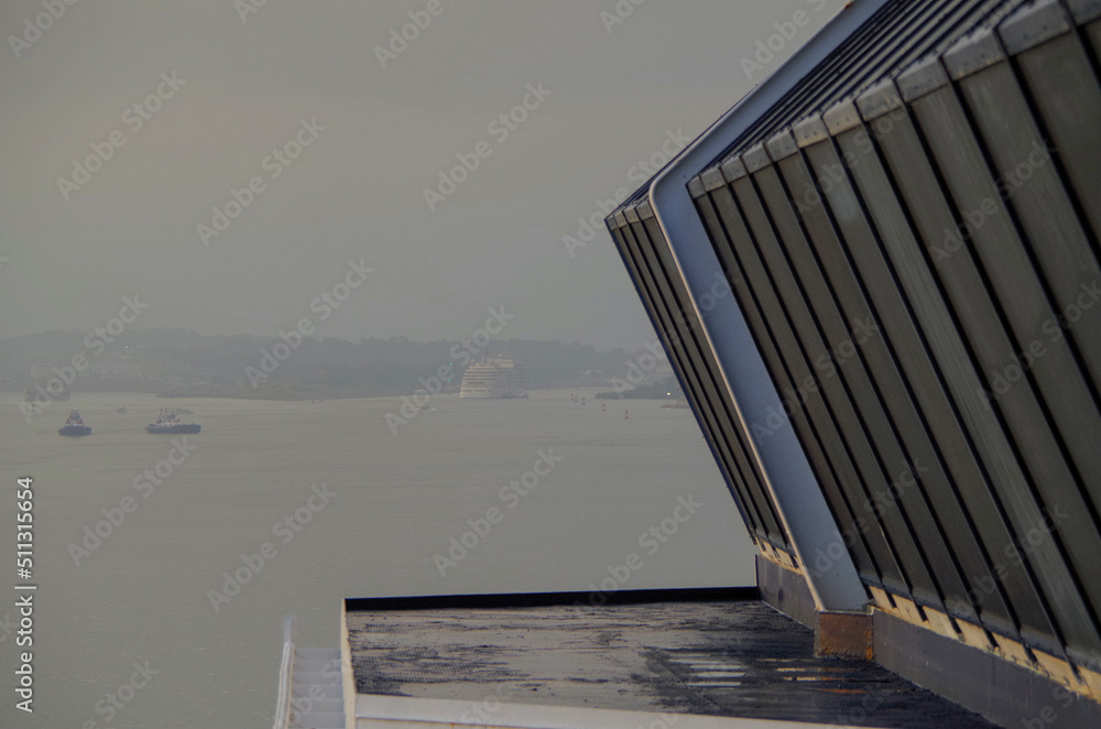 Transit passage through locks of famous Panama Canal on cruiseship ...