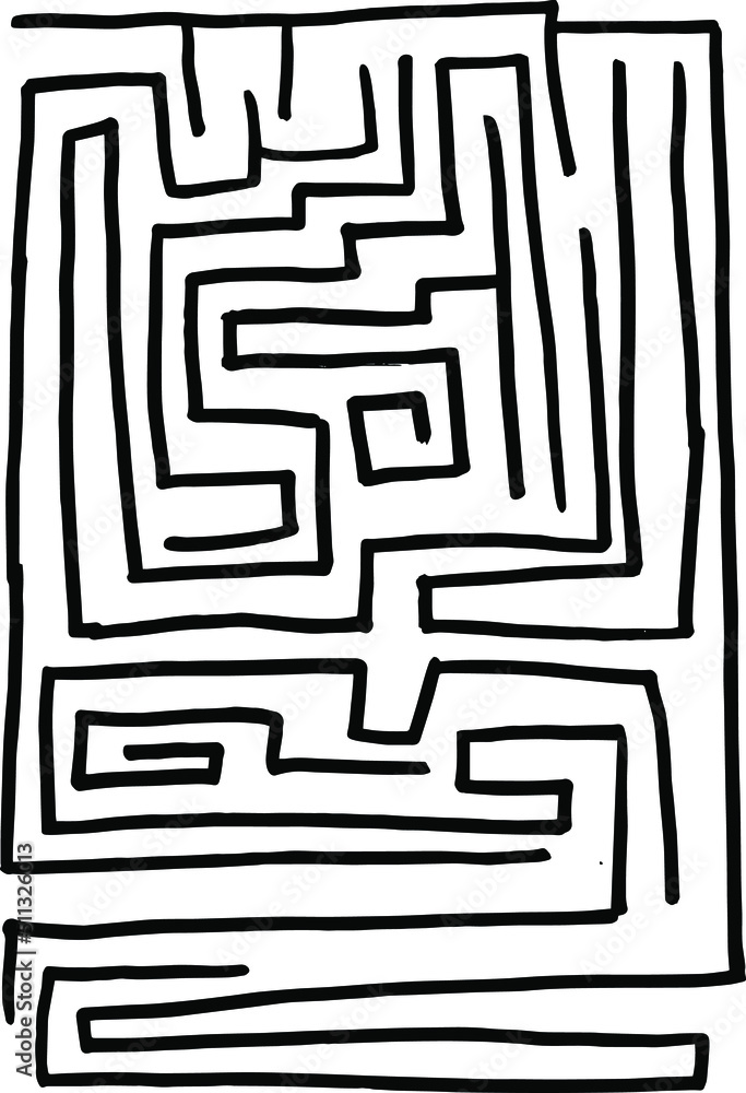 Abstract maze labyrinth with entry and exit. Vector labyrinth. Manual ...